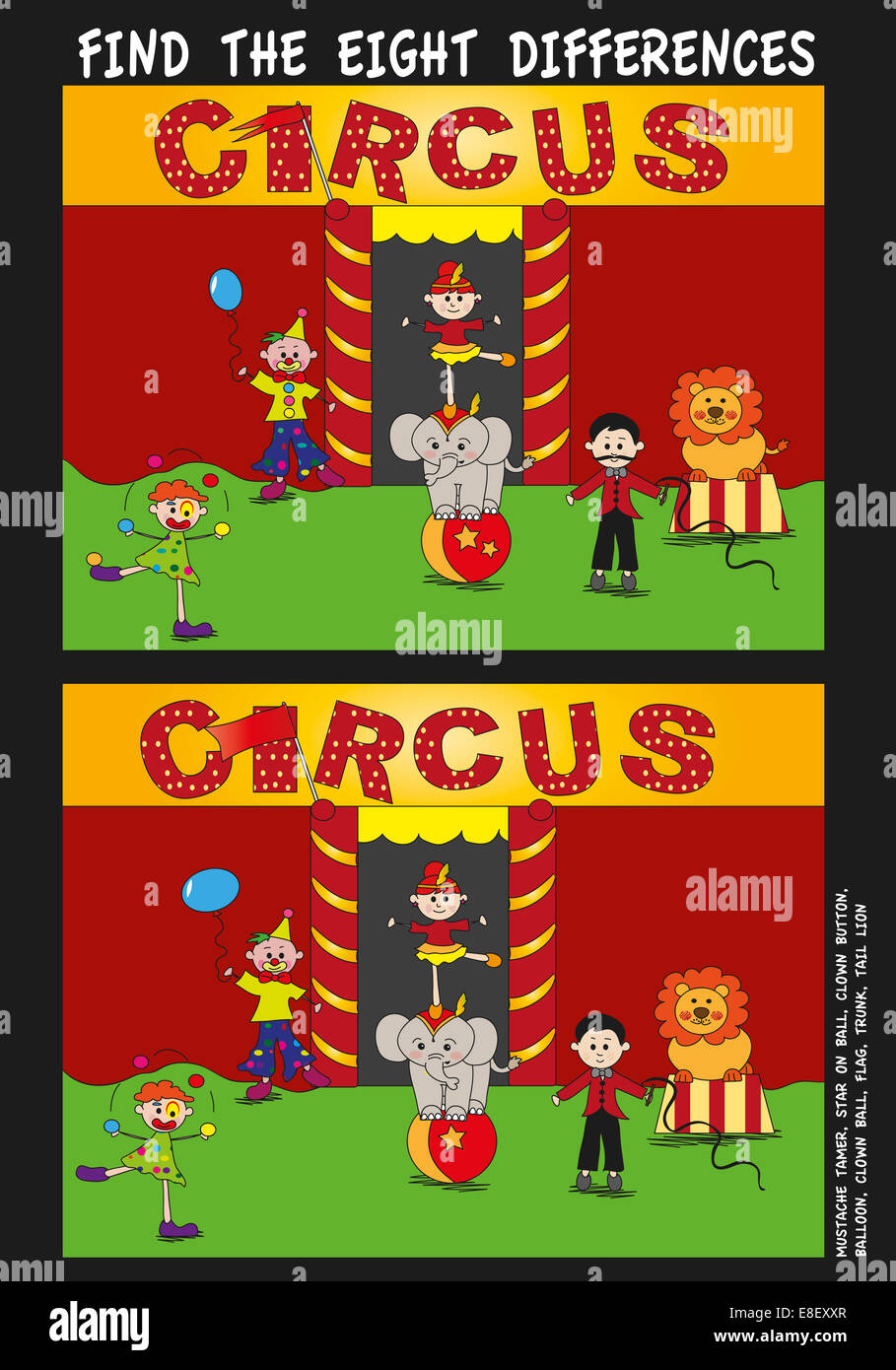 game: find the eight differences Stock Photo - Alamy