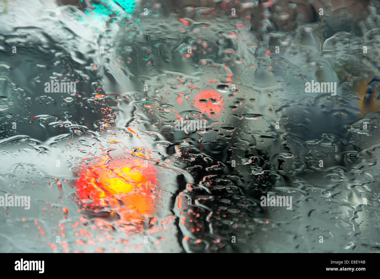 Rain on windscreen Stock Photo - Alamy