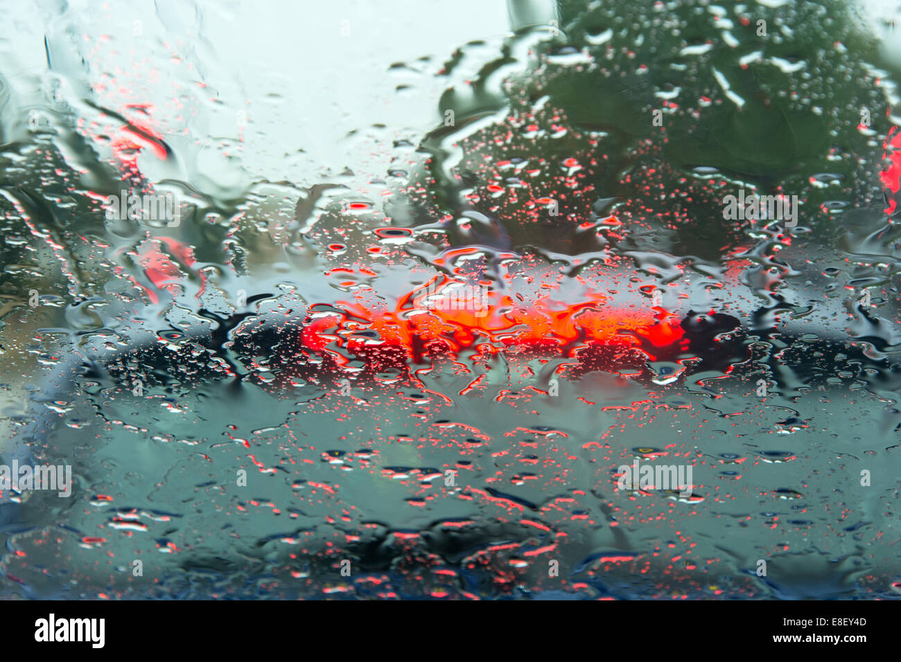 Rain on windscreen Stock Photo - Alamy