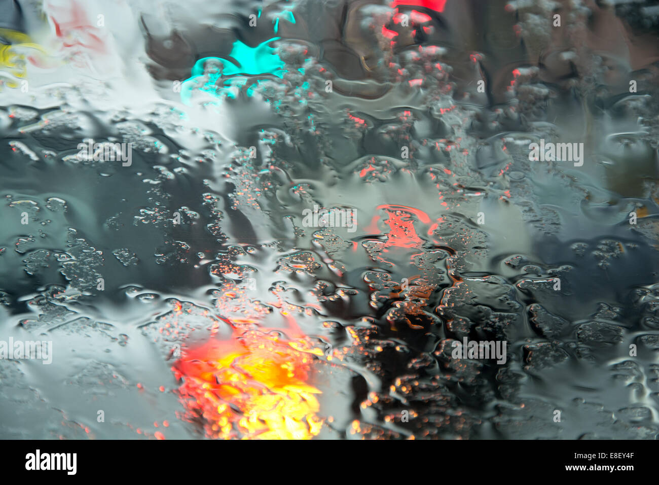 Rain on windscreen Stock Photo - Alamy