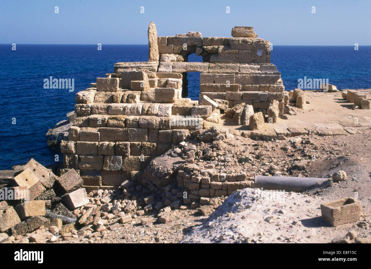 Lighthouse, Leptis Magna, Libya Stock Photo - Alamy