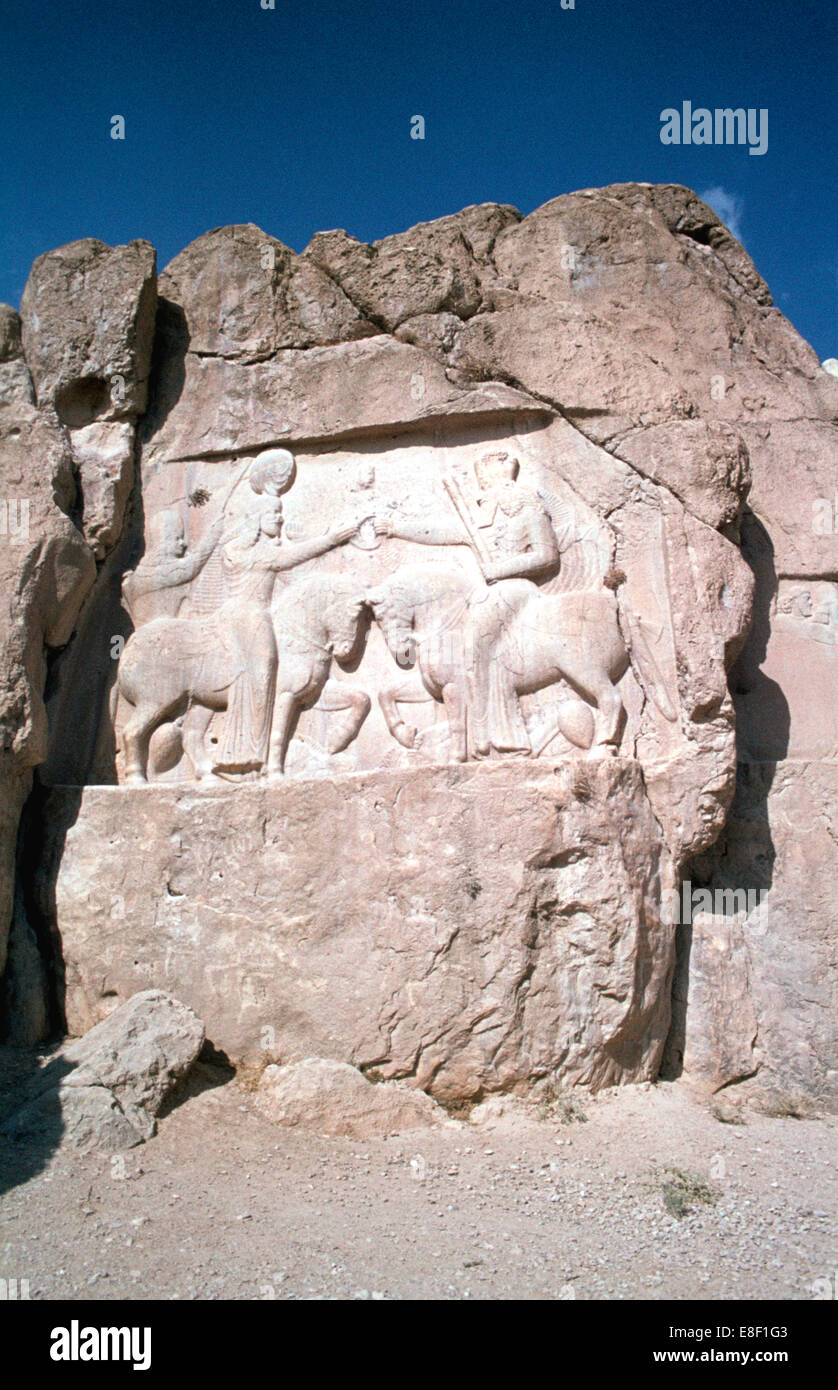 Relief of the investiture of Ardashir I, Naqsh-I-Rustam, Iran Stock ...