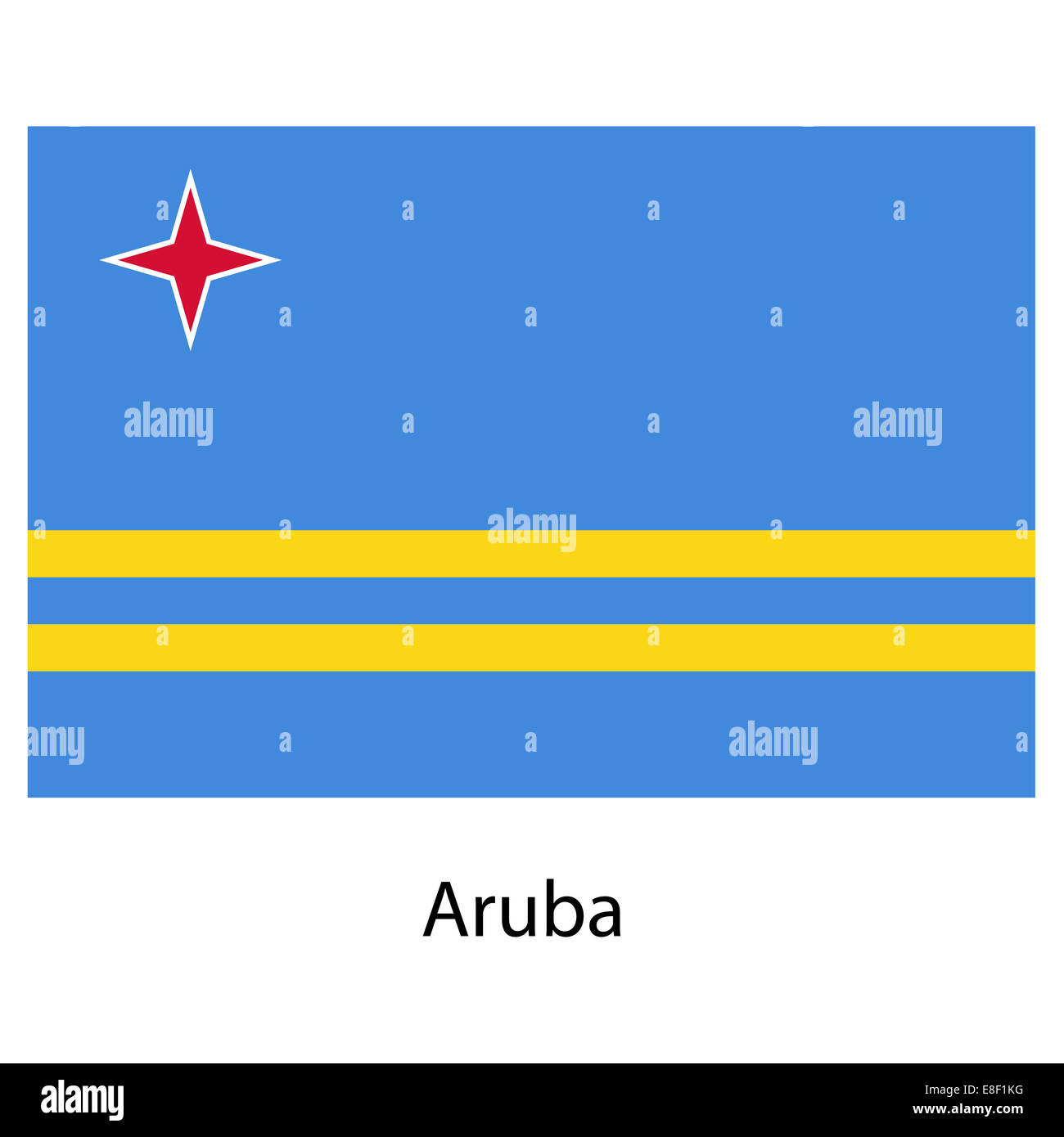 Flag of the country aruba. Vector illustration Stock Photo - Alamy