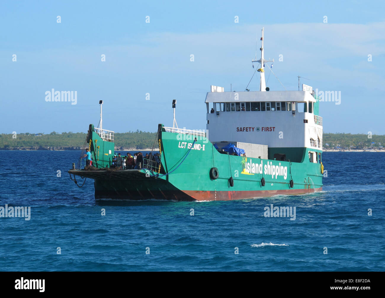 Philippines car ferry arriving at Santa Fe on Bantayan Island. The car ...