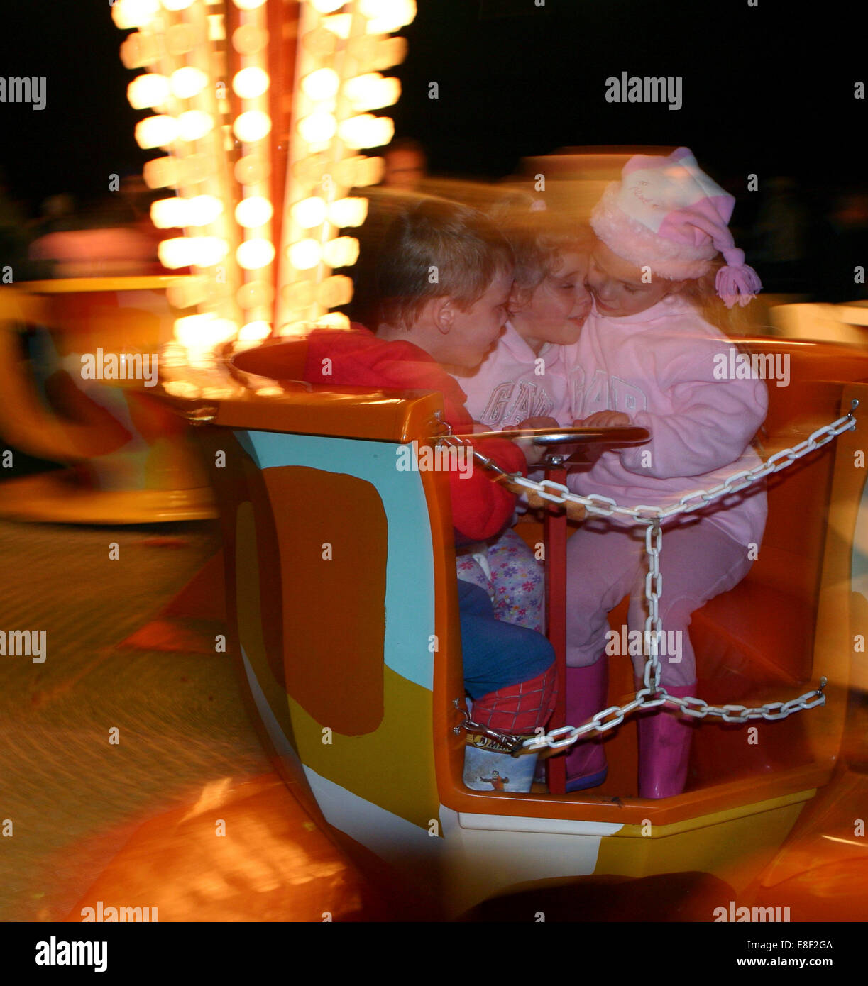 Children on a fairground ride, 2005 Stock Photo - Alamy