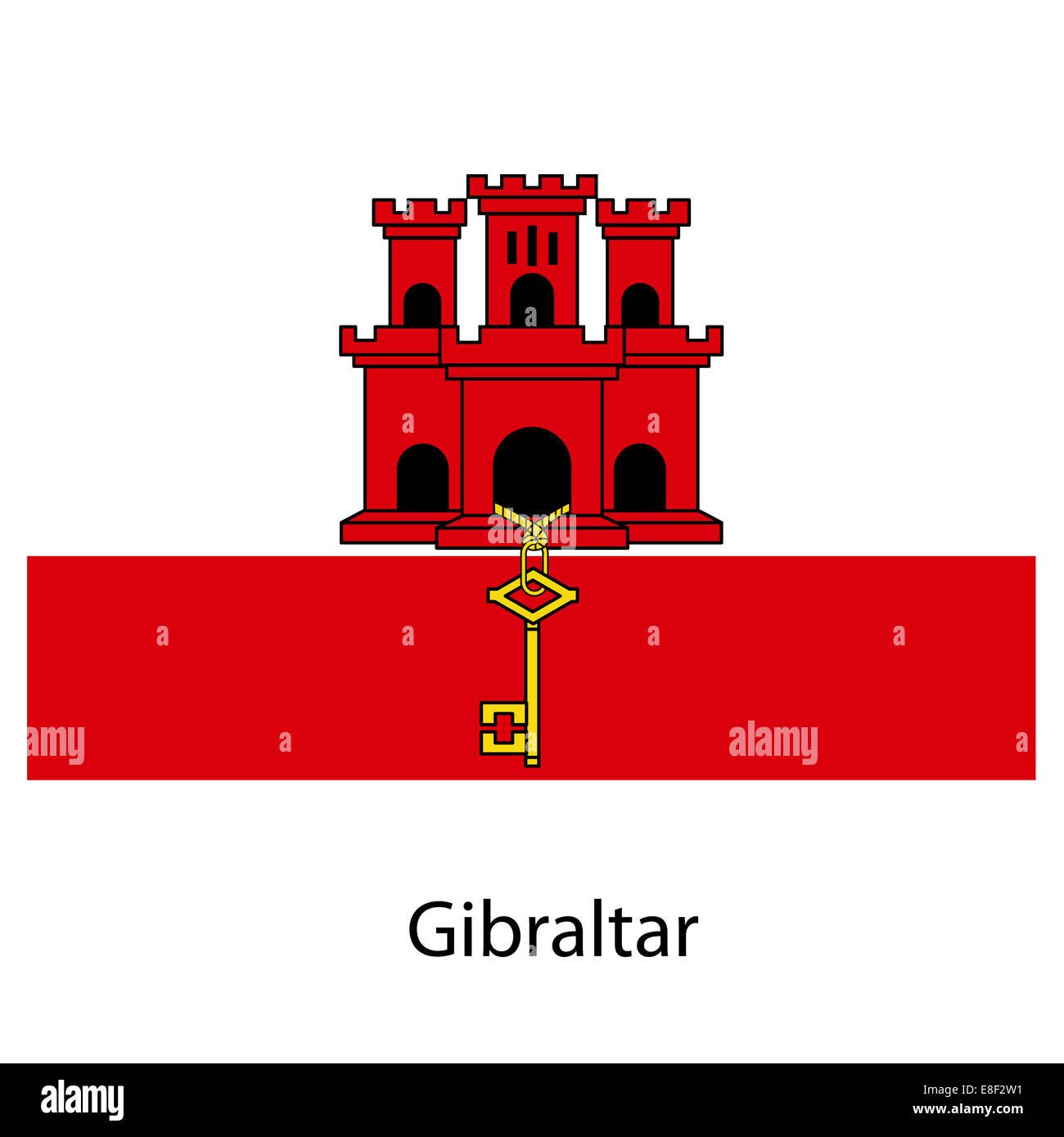 Flag of the country gibraltar. Vector illustration Stock Photo - Alamy