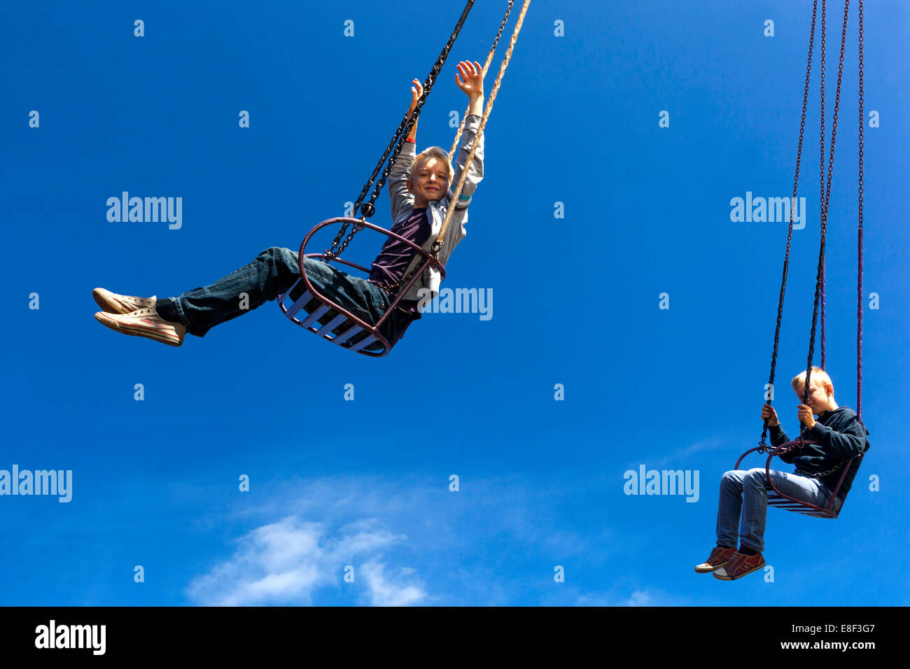 People on carousel funfair hi-res stock photography and images - Alamy