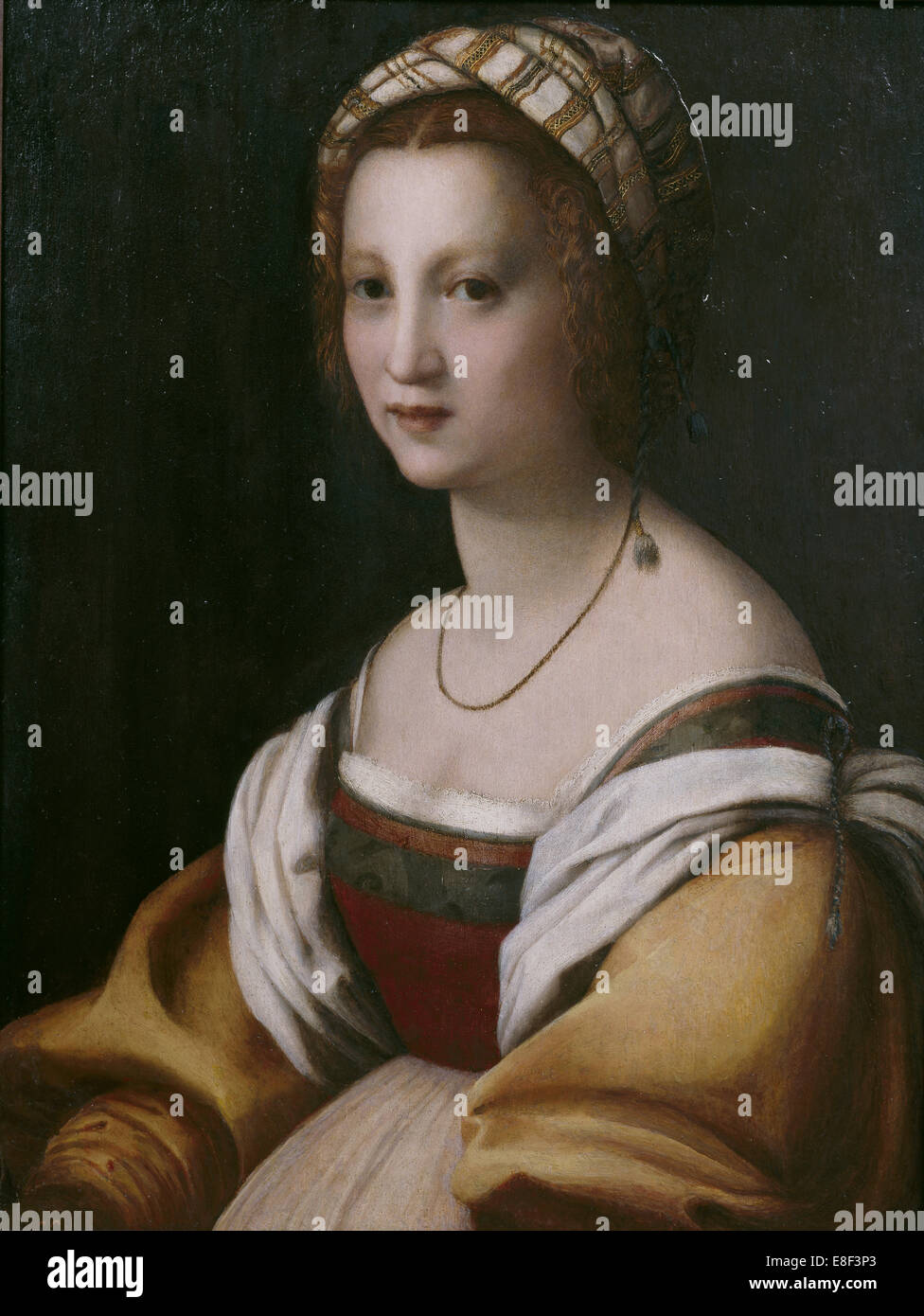 Portrait of a woman. Artist: Andrea del Sarto (1486-1531 Stock Photo ...