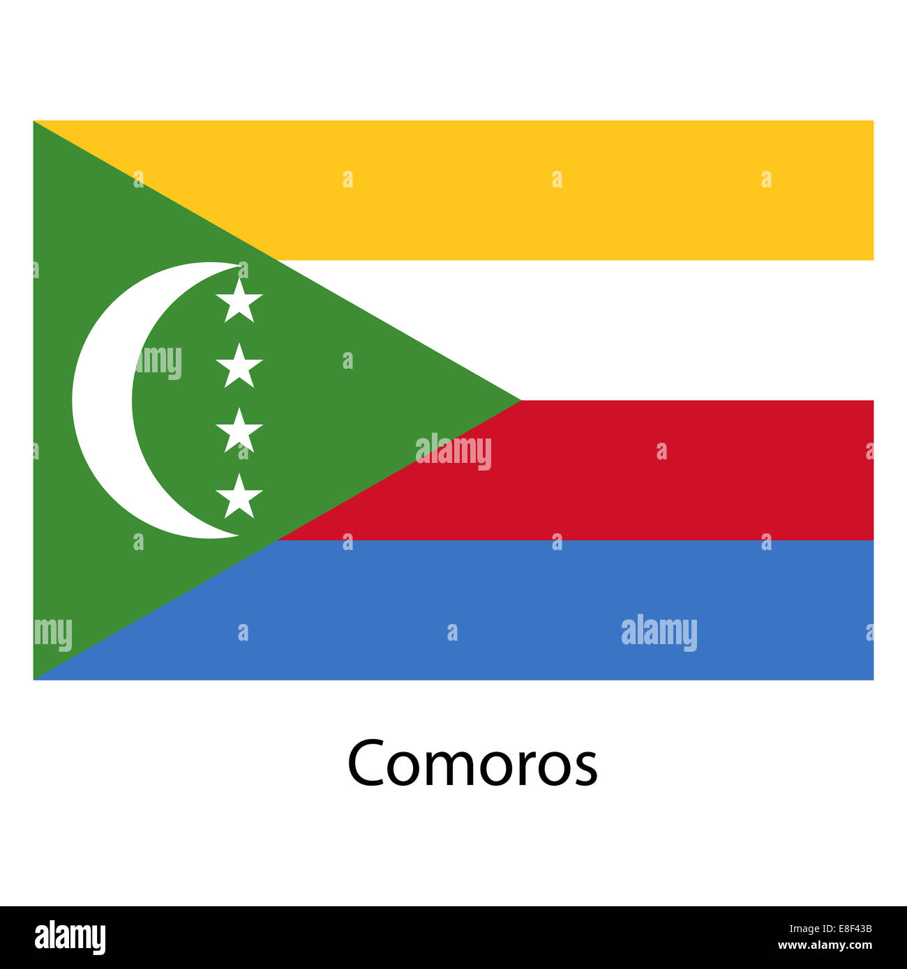 Flag of the country comoros. Vector illustration Stock Photo - Alamy