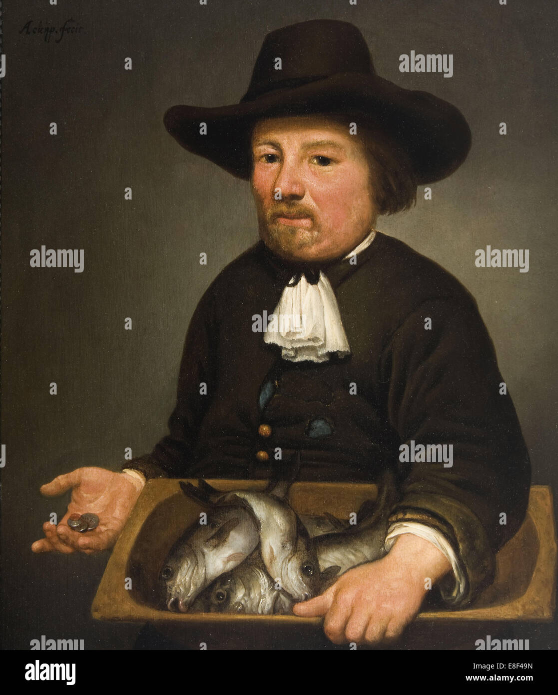 Man with the Bucket of Fish. Artist: Cuyp, Aelbert (1620-1691 Stock ...