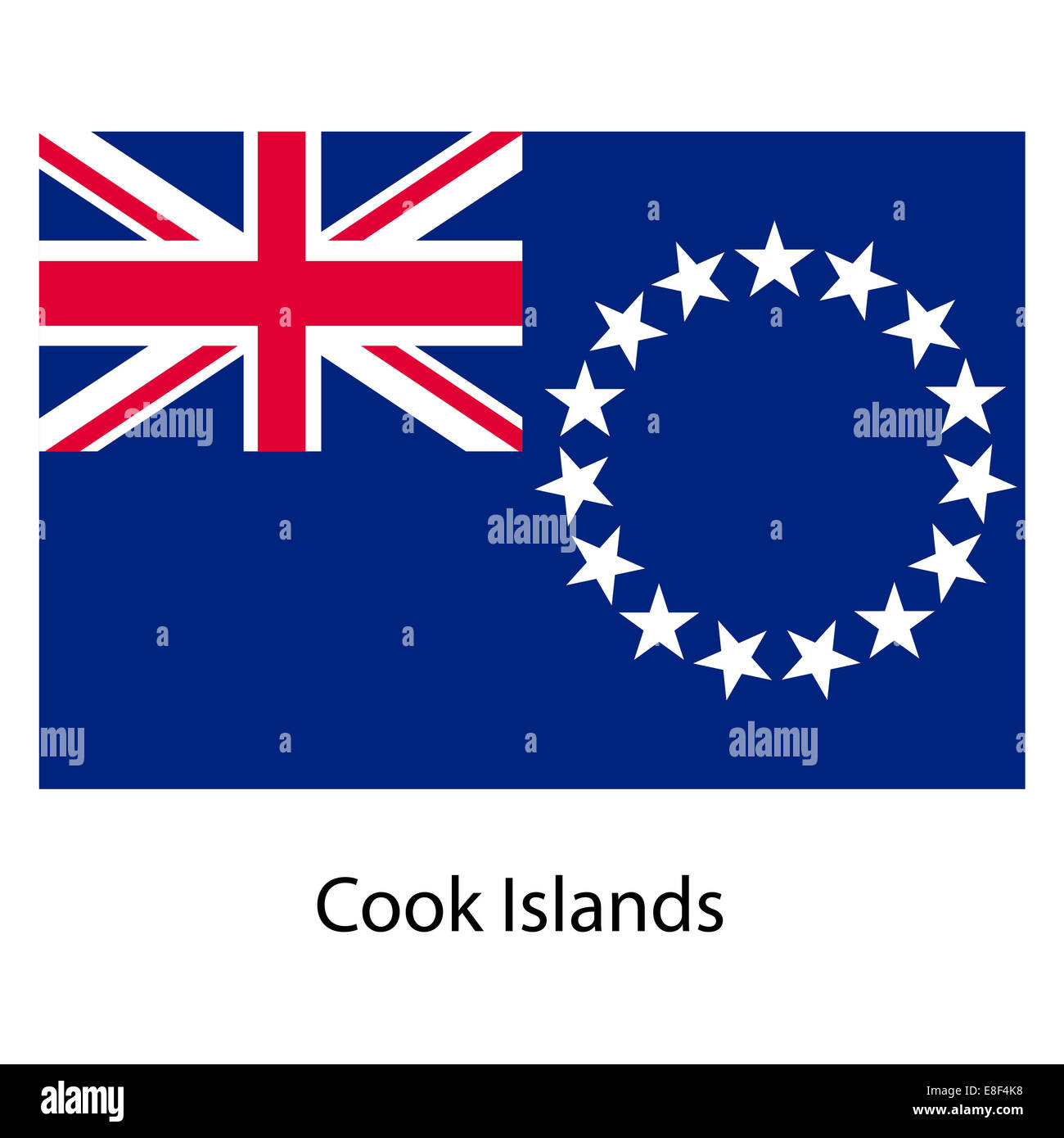 Flag of the country cook islands. Vector illustration Stock Photo - Alamy