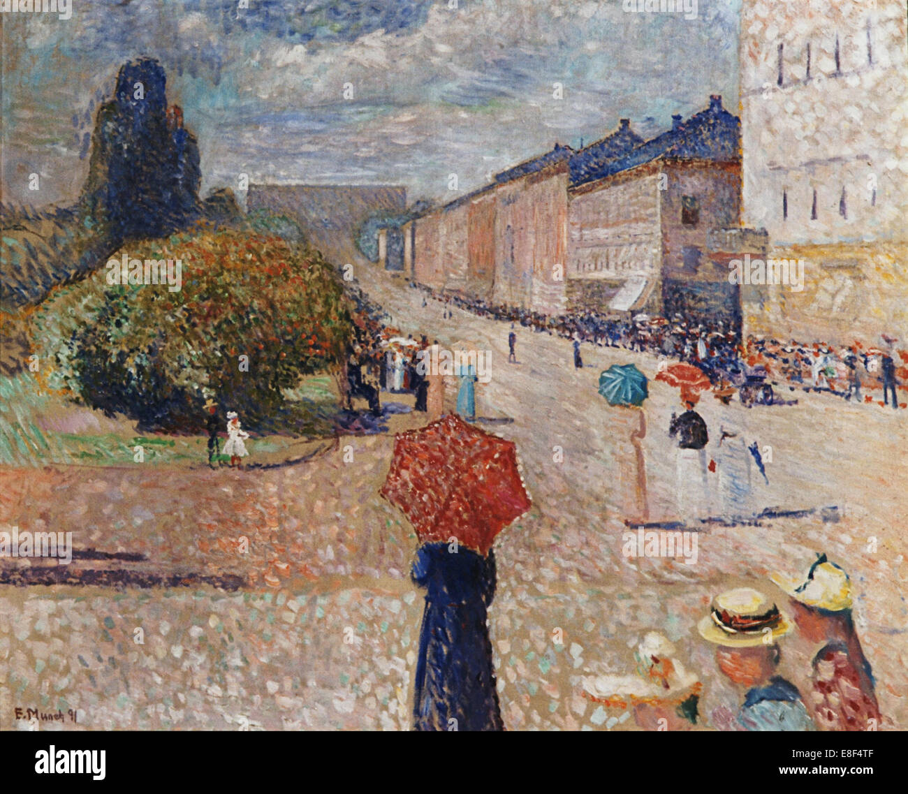 Spring Day on Karl Johan Street. Artist: Munch, Edvard (1863-1944 Stock ...