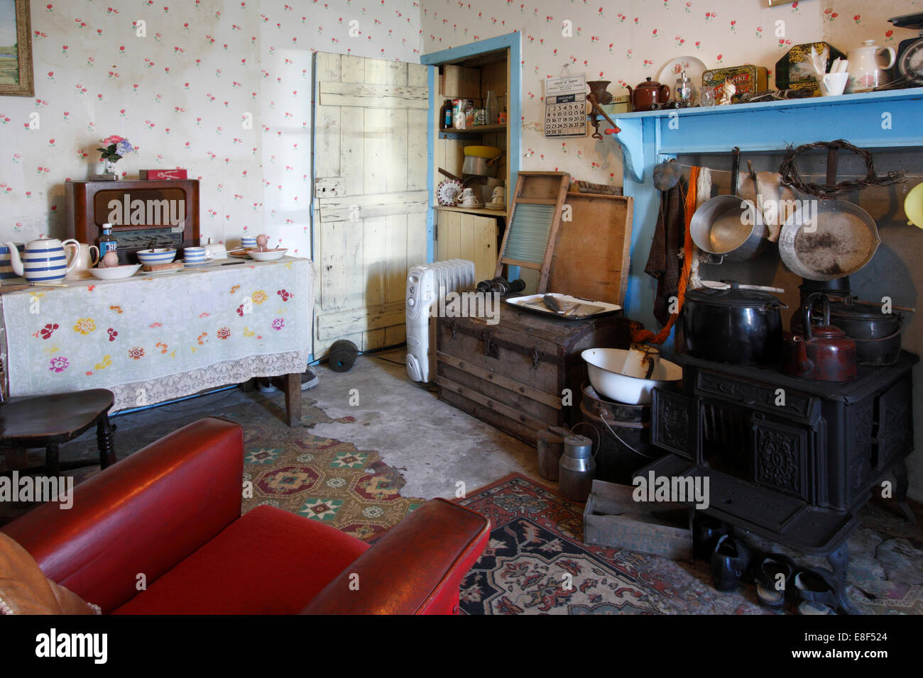 Interior of a Blackhouse, Arnol, Lewis, Outer Hebrides, Scotland, 2009 Stock Photo - Alamy