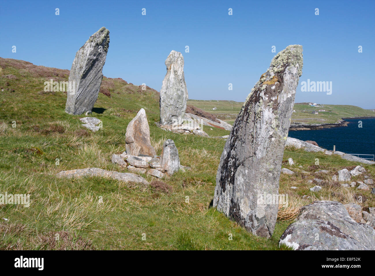 Standing stones, Great Bernera, Isle of Lewis, Outer Hebrides, Scotland ...
