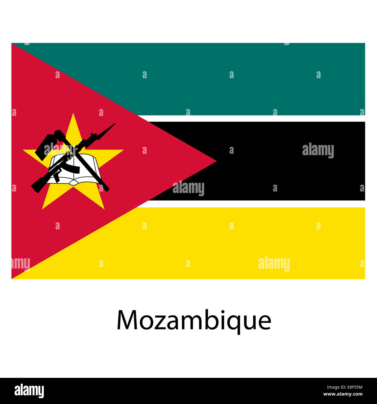 Flag of the country mozambique. Vector illustration Stock Photo - Alamy