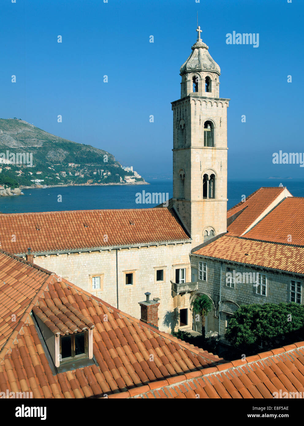 Monastery courtyard dubrovnik croatia tower hi-res stock photography ...