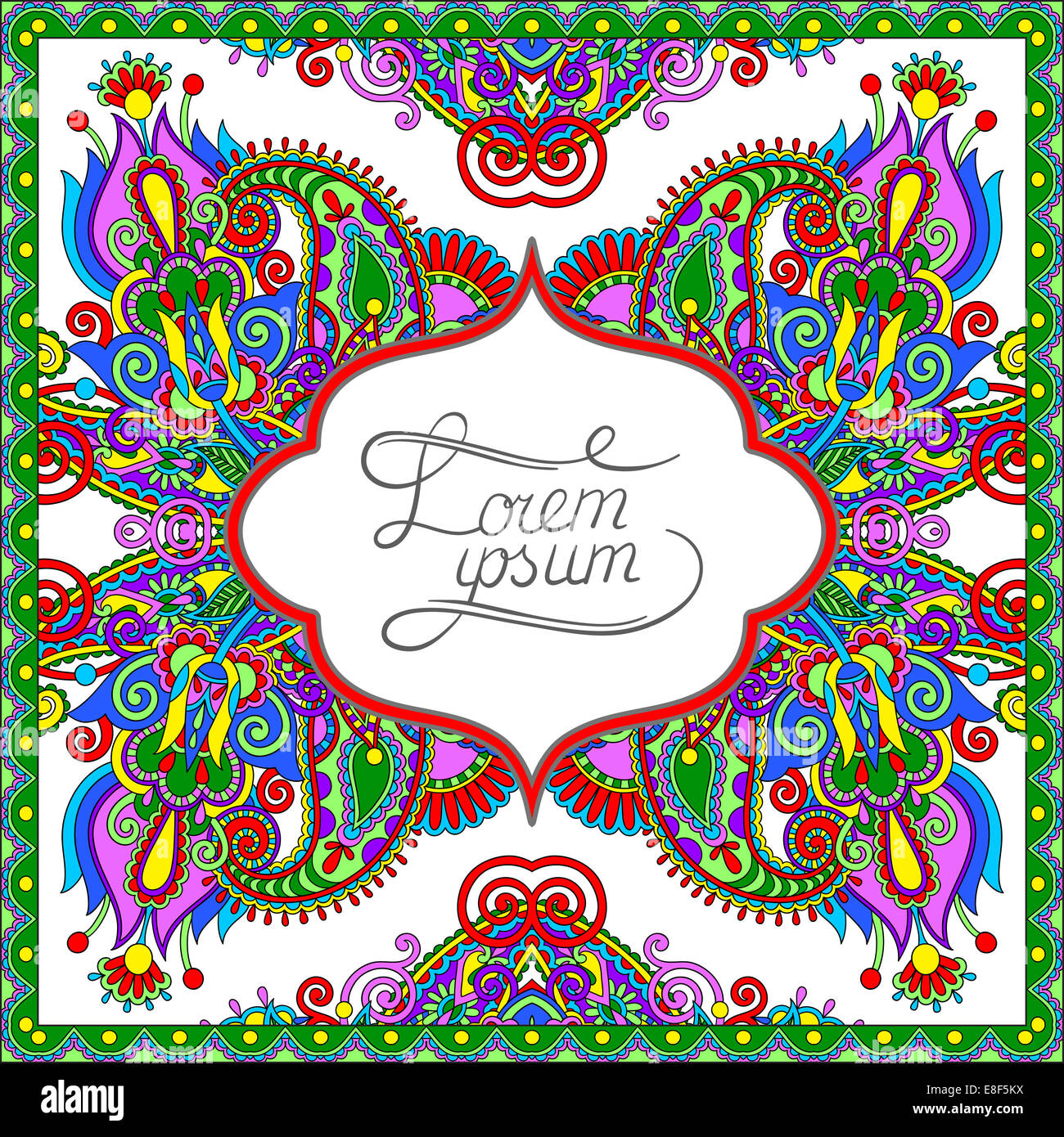 decorative pattern of ukrainian ethnic carpet design with place Stock ...