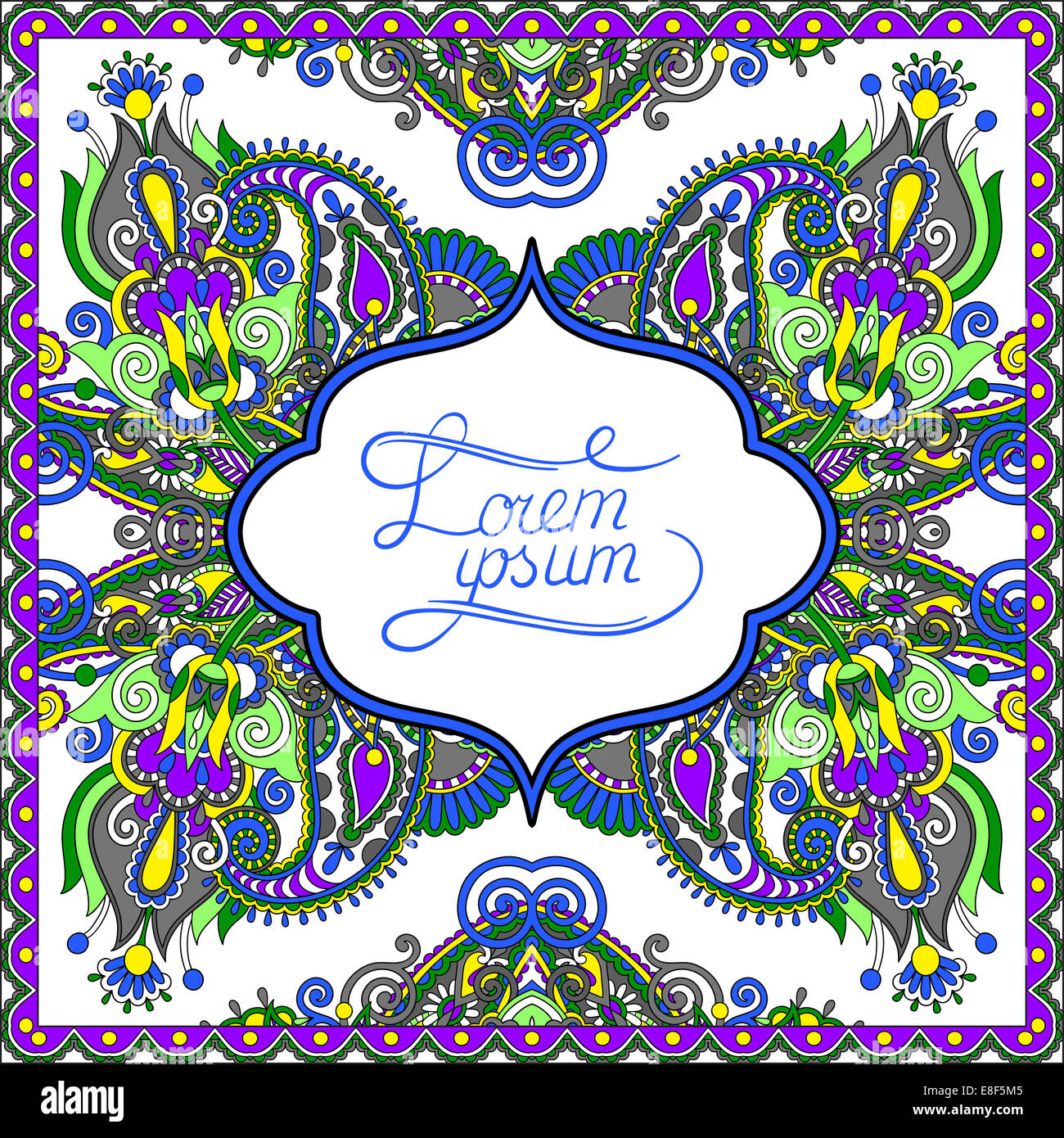 decorative pattern of ukrainian ethnic carpet design with place Stock ...