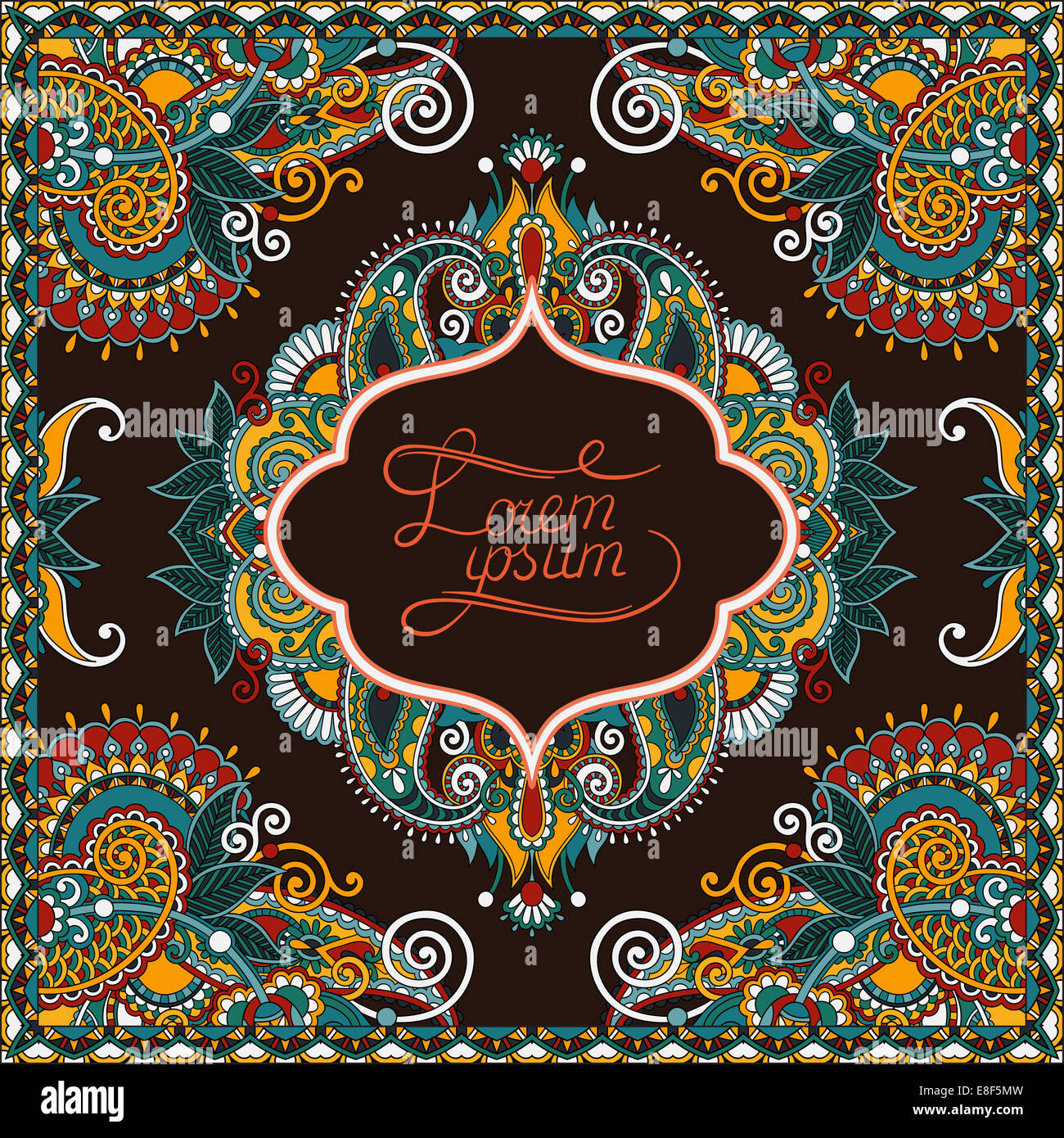 decorative pattern of ukrainian ethnic carpet design Stock Photo - Alamy