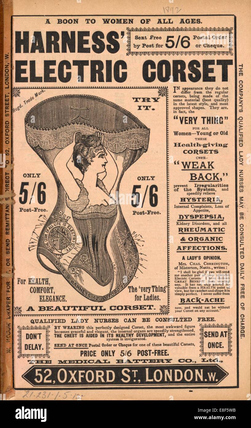 Harness Electropathic belt, 1892. Artist: Unknown Stock Photo - Alamy
