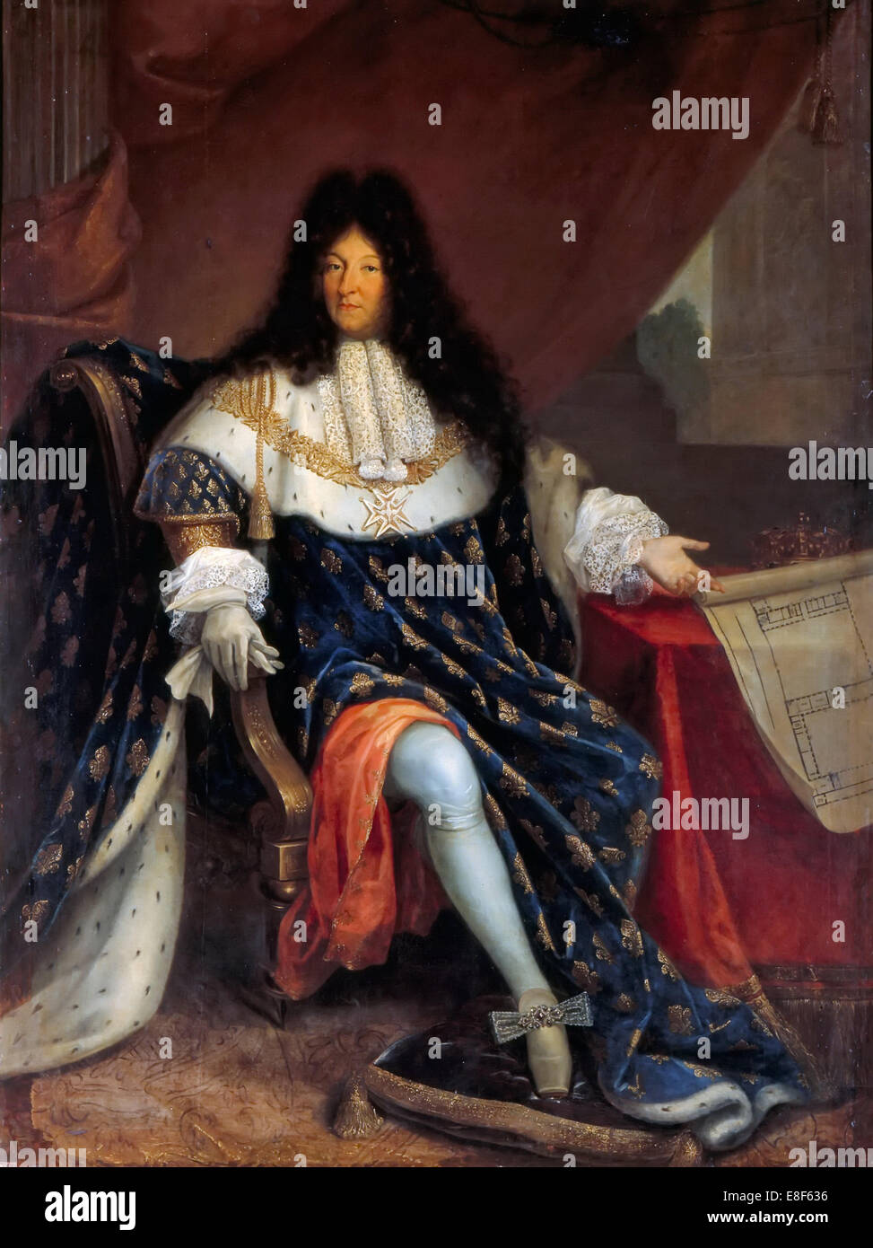 Portrait of Louis XIV Holding the Plan for the Maison Royale de Saint ...