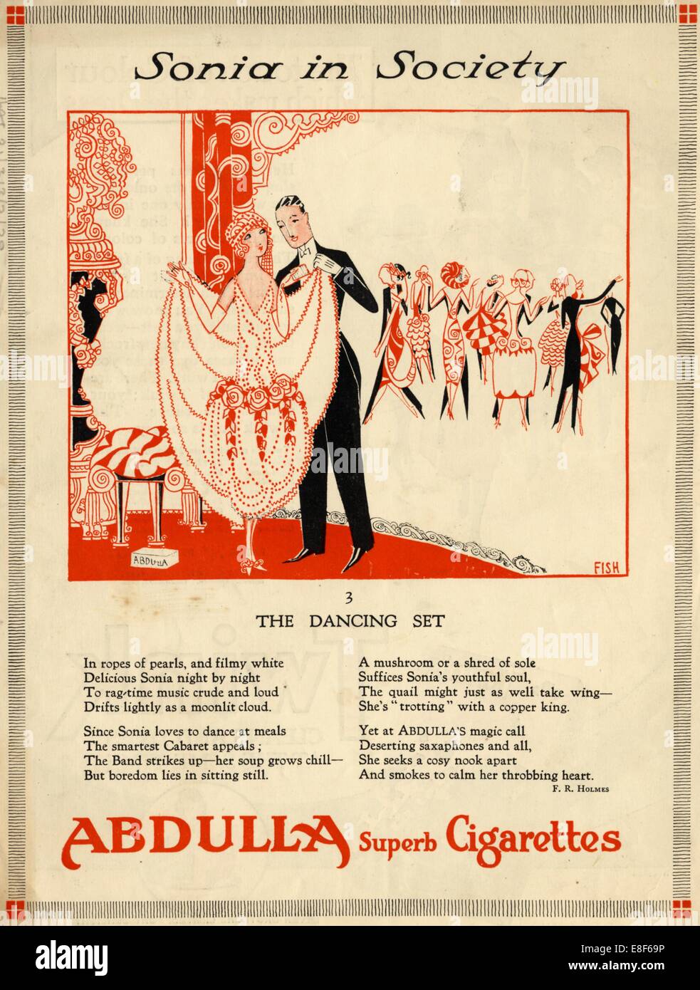Abdulla Cigarettes, 1920s. Artist: Fish Stock Photo - Alamy