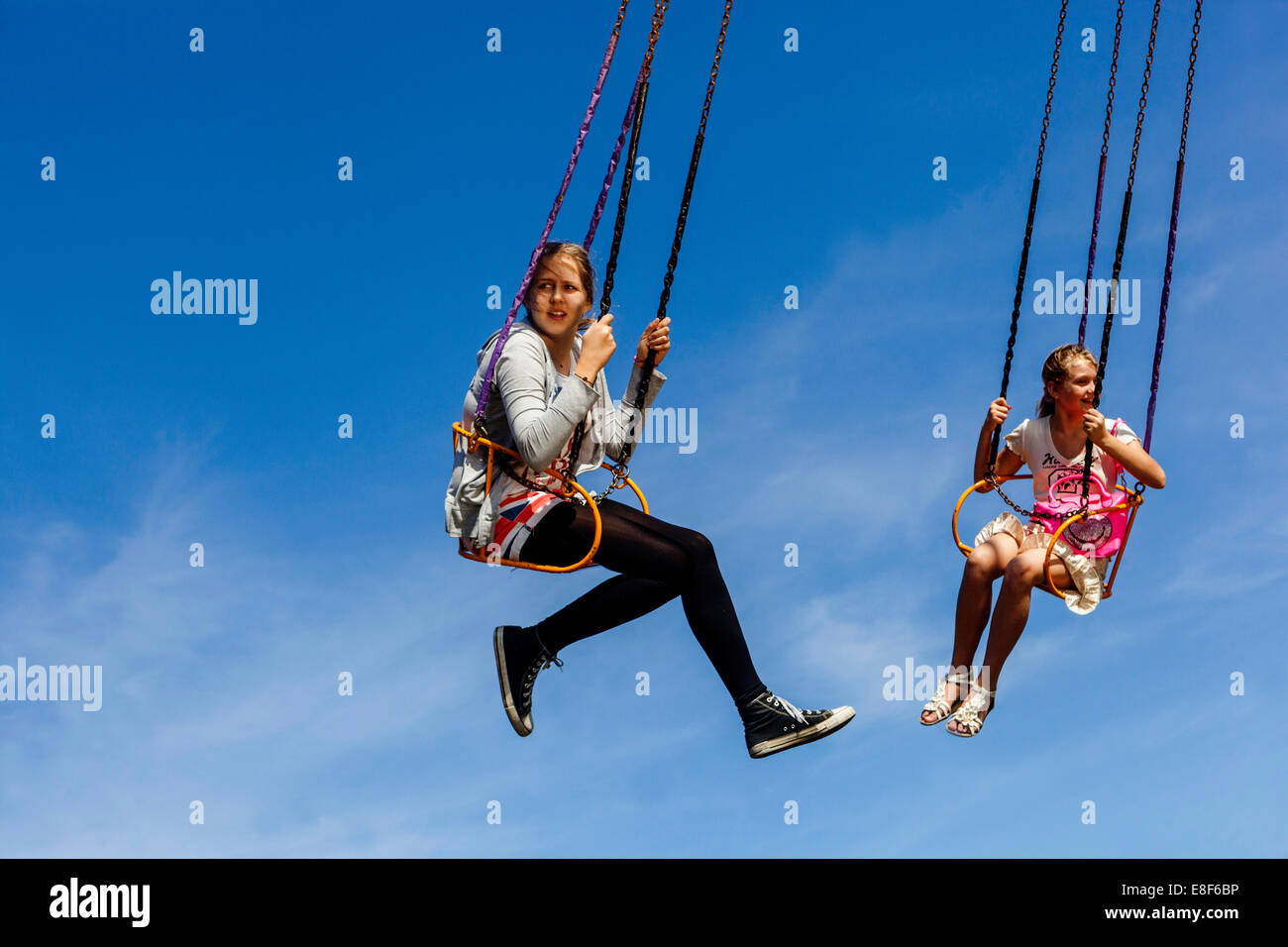 Girls on funfair ride on hi-res stock photography and images - Alamy
