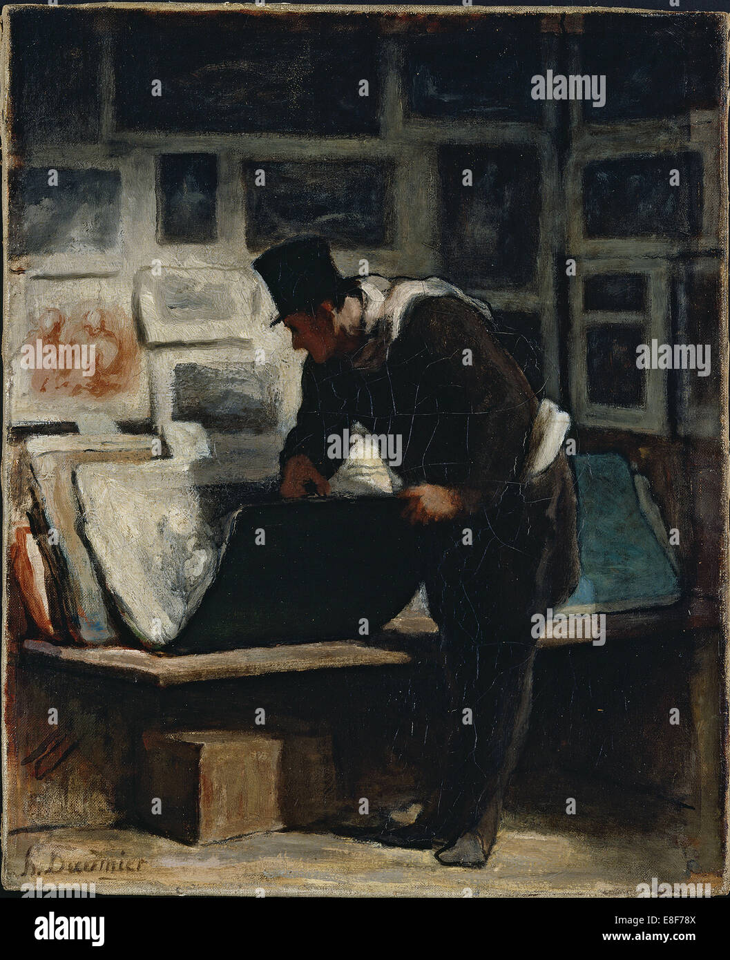 The Prints Collector. Artist: Daumier, Honoré (1808-1879 Stock Photo ...