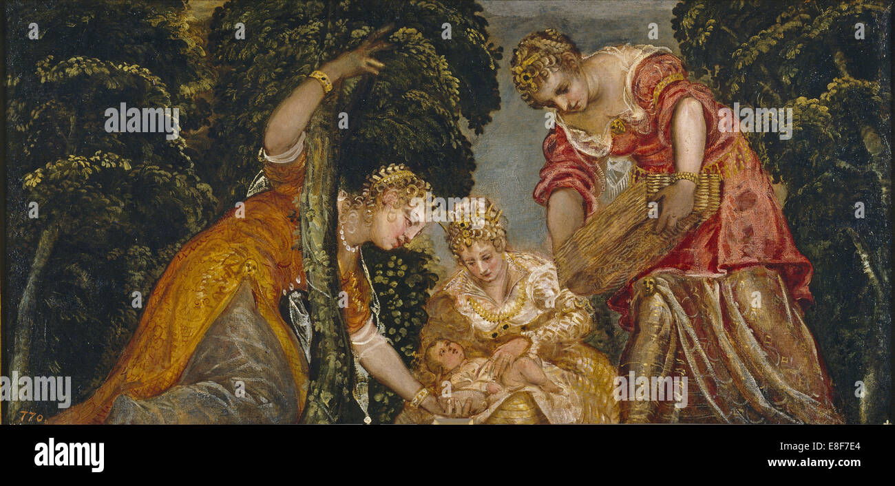 The Finding of Moses. Artist: Tintoretto, Jacopo (1518-1594 Stock Photo ...