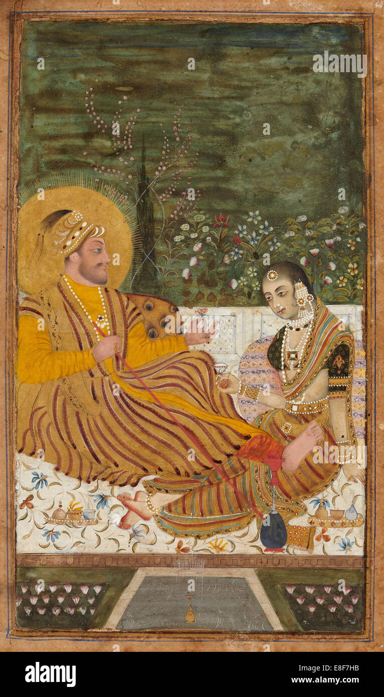 Ali Adil Shah II of Bijapur with a Woman. Artist: Indian Art Stock ...