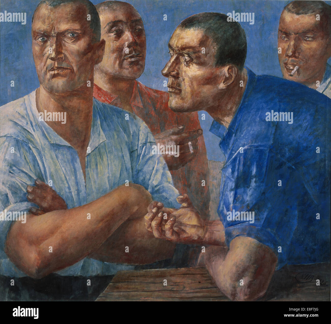 The Workers. Artist: Petrov-Vodkin, Kuzma Sergeyevich (1878-1939 Stock ...
