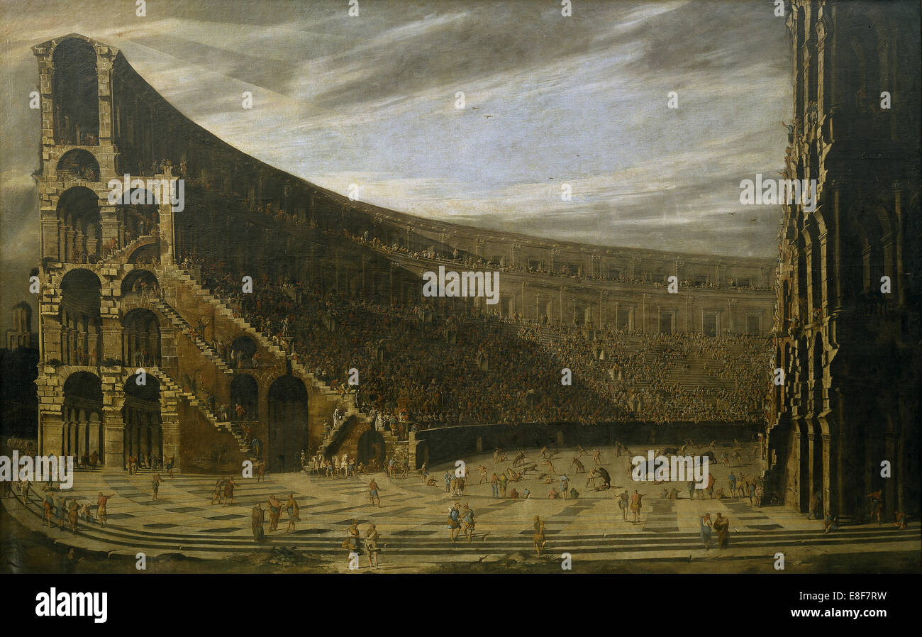 Perspective of a Roman amphitheatre. Artist: Gargiulo, Domenico (1609 ...