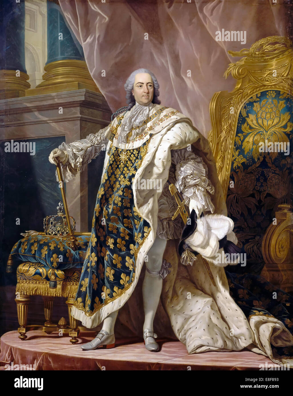 Portrait of Louis XV in his royal costume. Artist: Van Loo, Louis ...