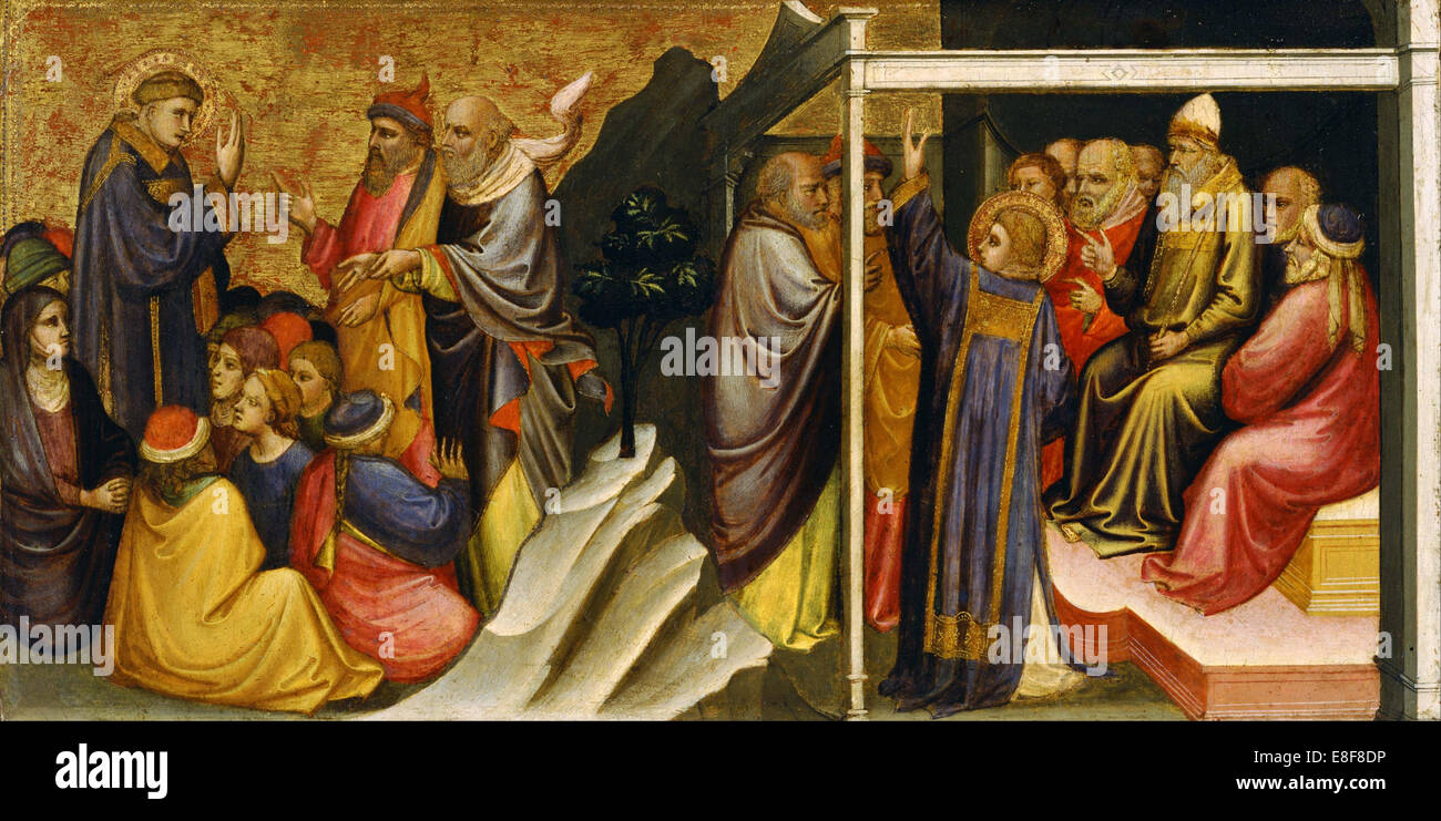 Predella Panel: Saint Stephen before the High Priest and Elders of the ...