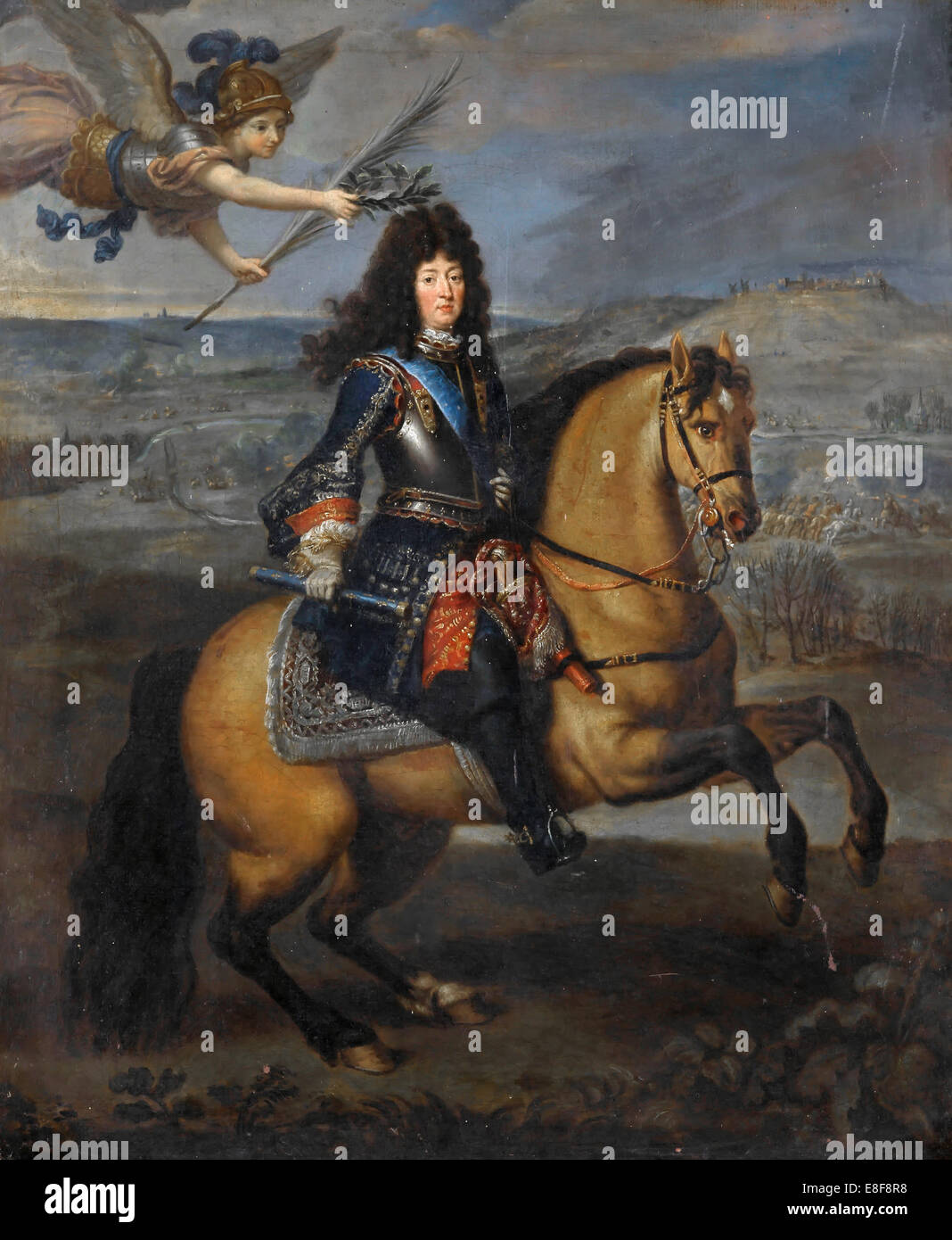Equestrian portrait of Louis XIV at the Siege of Namur. Artist: Mignard ...