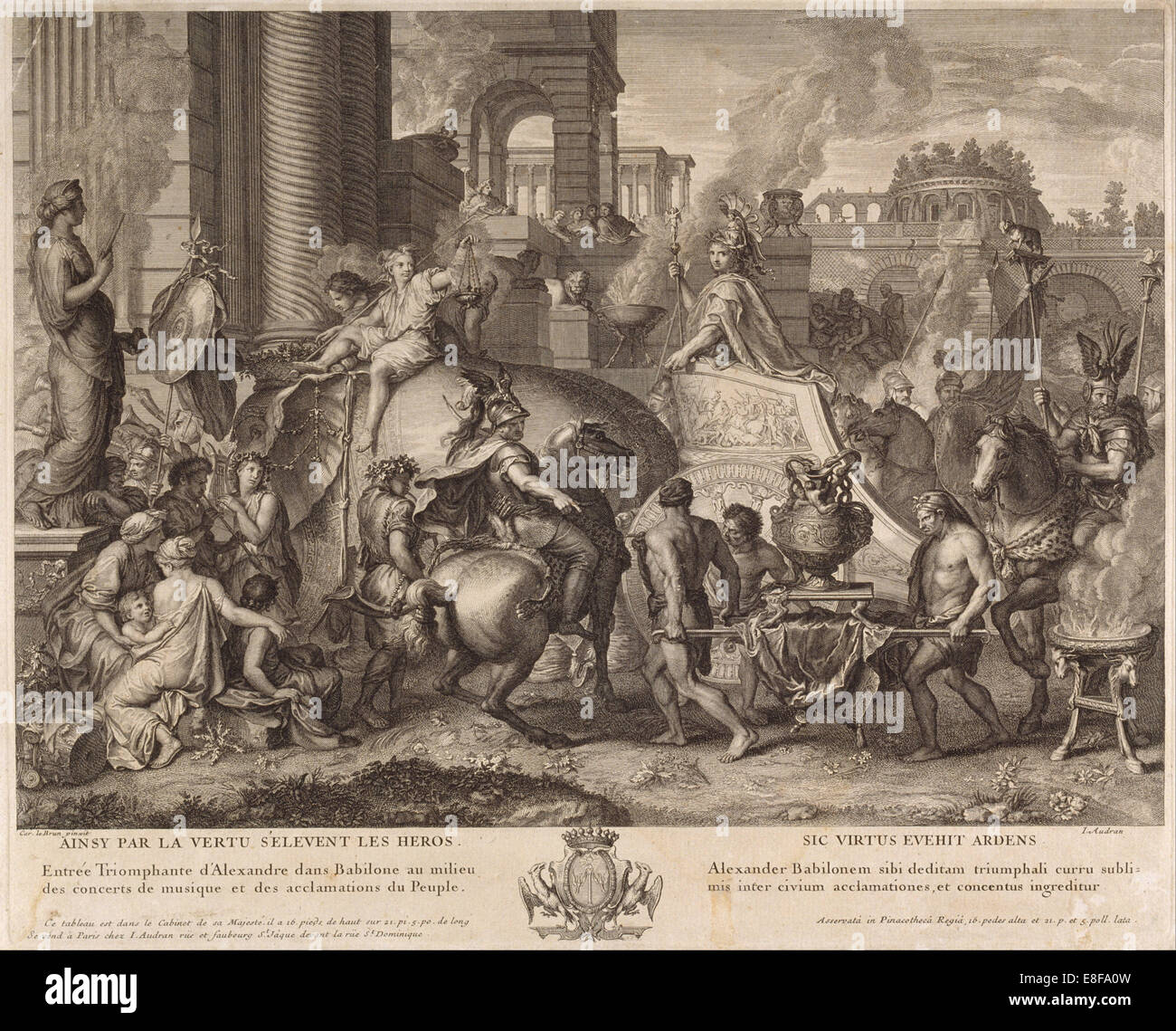 Alexander Entering Babylon. Artist: Audran, Jean (1667-1756 Stock Photo ...