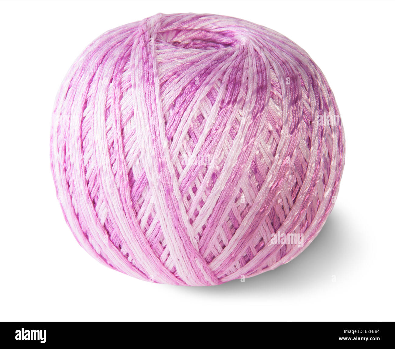 Pink knitting yarn clew isolated on white background Stock Photo - Alamy