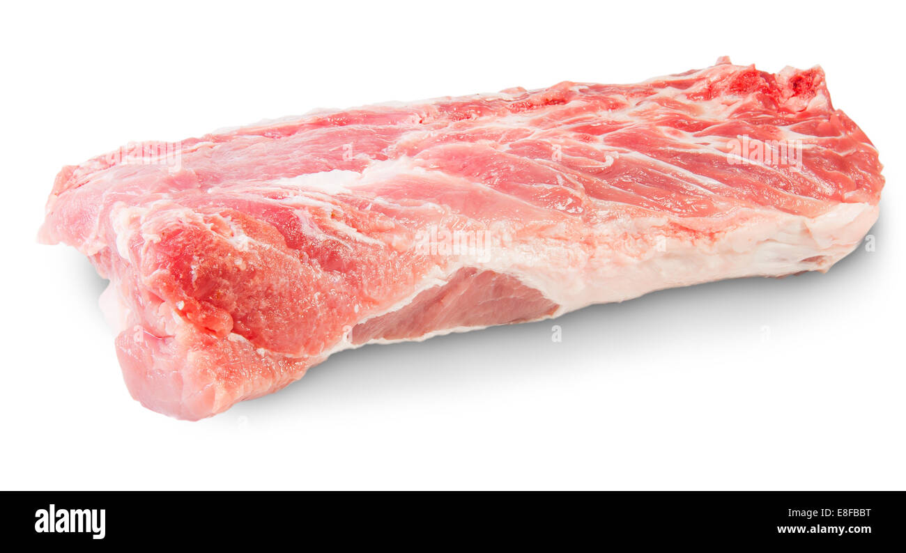 Raw Pork Meat Isolated On White Background Stock Photo - Alamy
