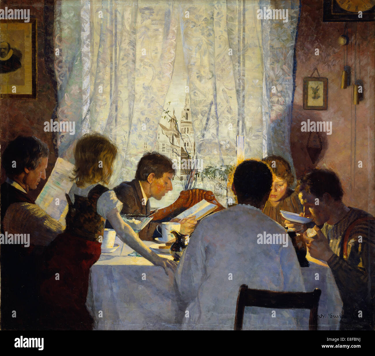 Breakfast II. Morning mood. Artist: Wentzel, Gustav (1859-1927 Stock ...