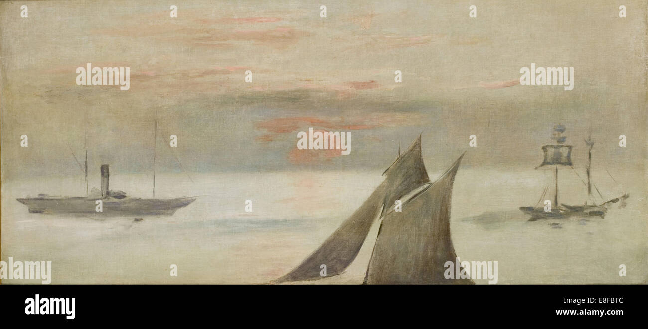 Boats at Sea, Sunset. Artist: Manet, Édouard (1832-1883 Stock Photo - Alamy