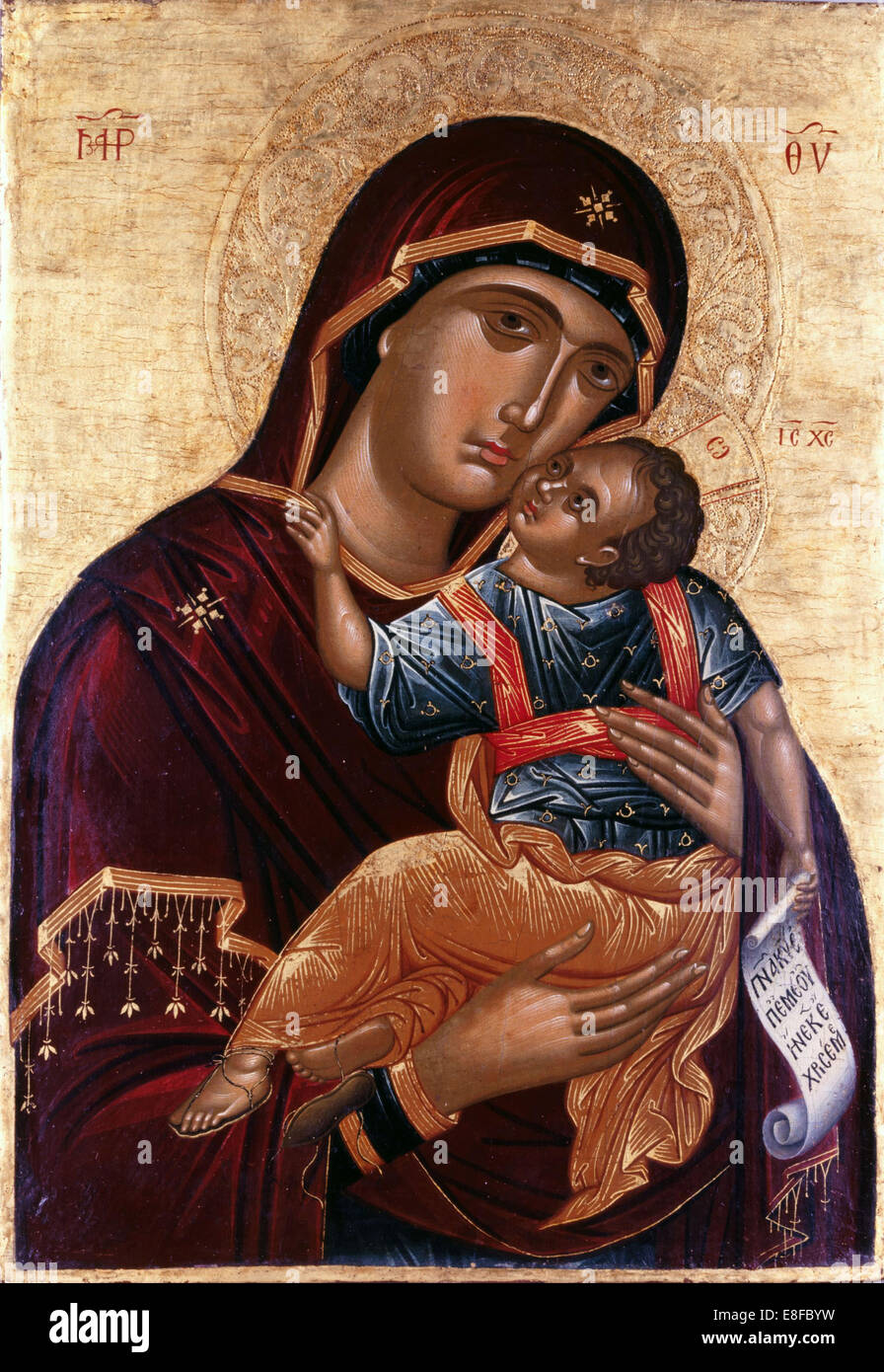 Our Lady of Tenderness (The Virgin Eleusa). Artist: Greek icon Stock ...