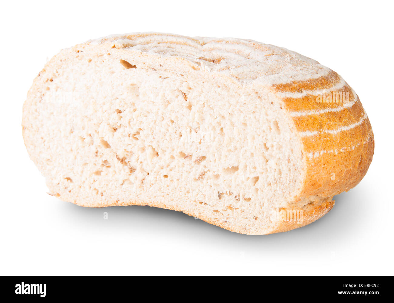 Unleavened Bread Half With Dill Seeds Isolated On White Background ...