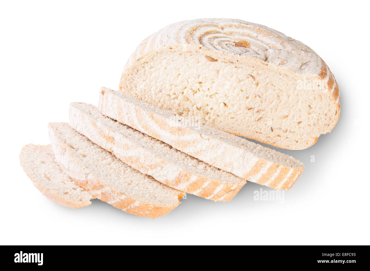 Unleavened Bread Sliced With Dill Seeds Isolated On White Background ...