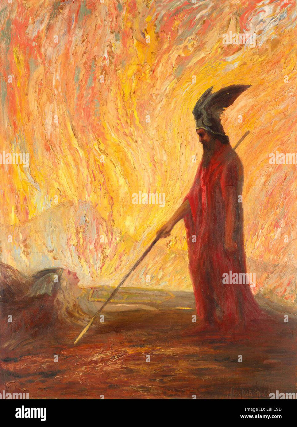 Wotan's Farewell and Magic Fire. Artist: Hendrich, Hermann (1854-1931 ...