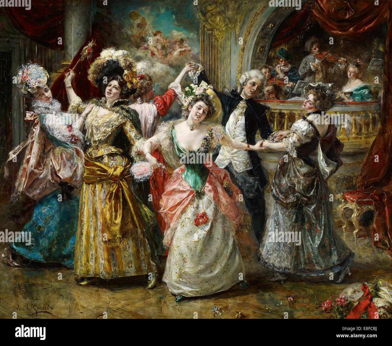 The Beau at the Soirée. Artist: Garrido, Eduardo León (1856-1949 Stock ...