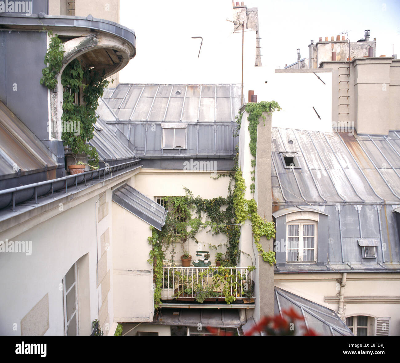 Paris rooftops balcony view hi-res stock photography and images - Alamy