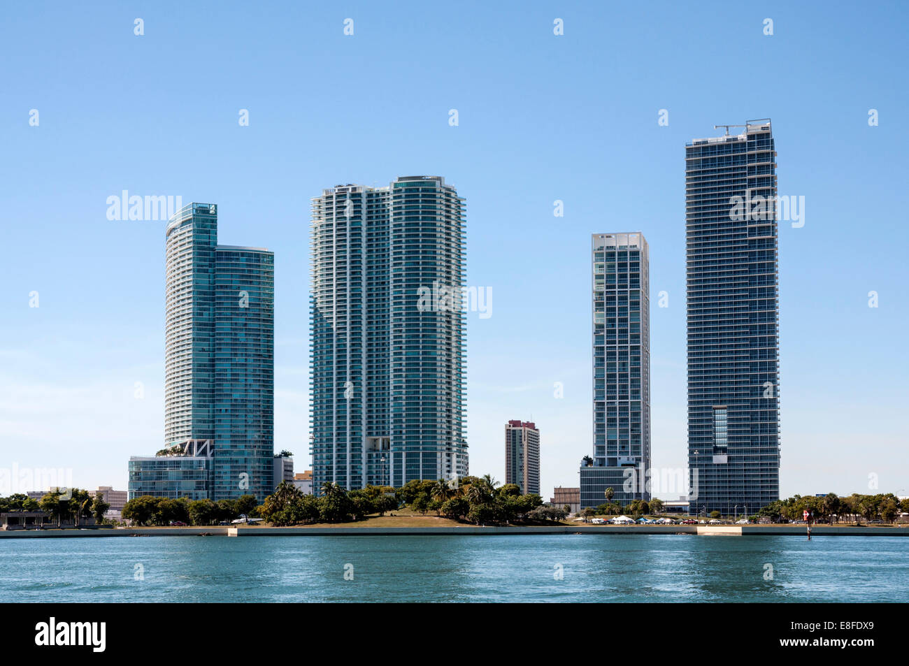 Waterfront skyscrapers in Miami Downtown, Florida, USA Stock Photo - Alamy
