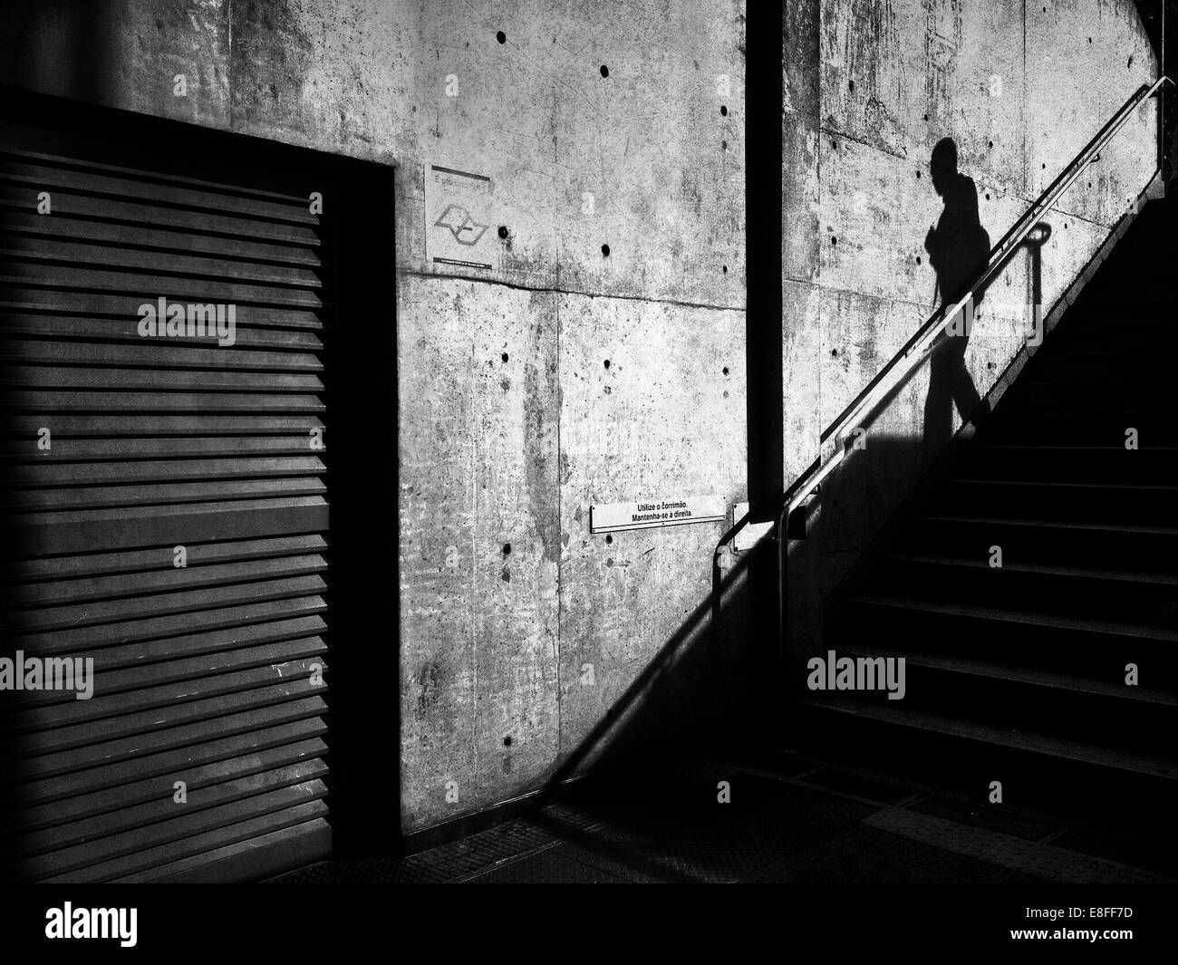 On wall by stairs Black and White Stock Photos & Images - Alamy