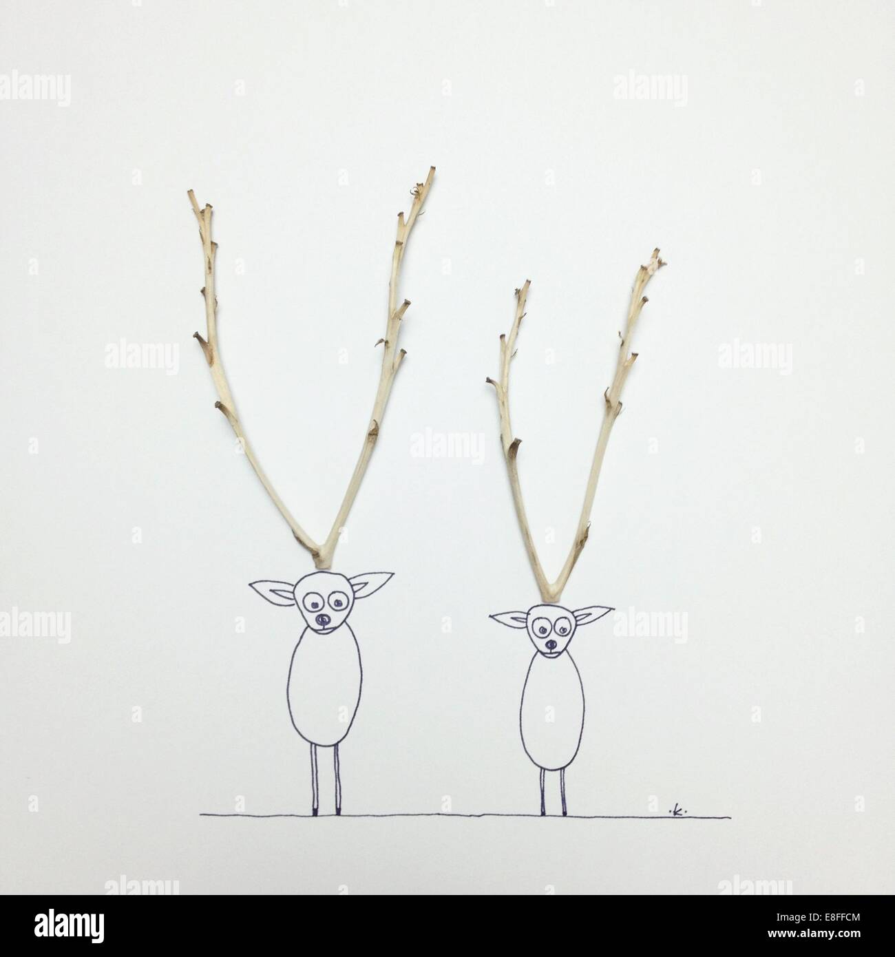Two Conceptual reindeer Stock Photo - Alamy