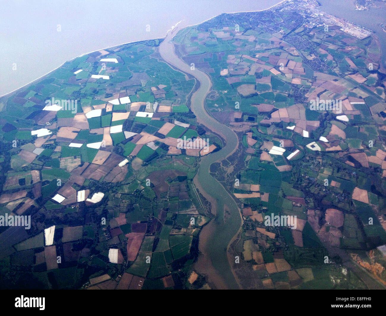 Aerial view of river path Stock Photo - Alamy
